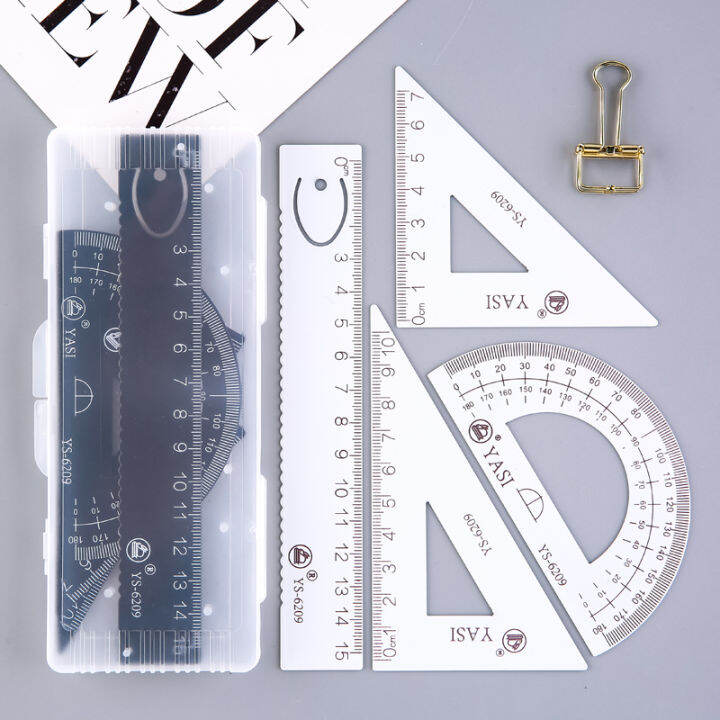 Metal Ruler Sets Measuring Drawing Four Pieces Ruler Sets Sub for ...
