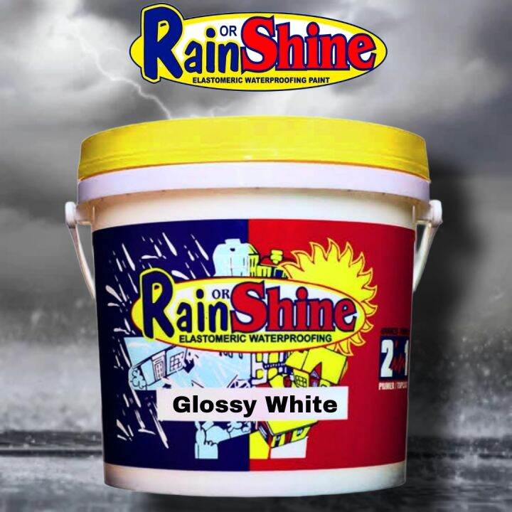 RAIN or SHINE Elastomeric Water-proofing Paint GLOSSY white | Lazada PH