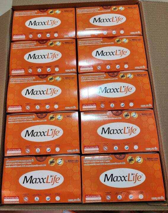 Maxxlife หน้ากากทางการแพทย์ หน้ากากอนามัย ยกลัง 20 กล่อง กล่องละ50ชิ้น ...