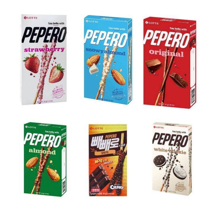 LOTTE PEPERO ASSORTED (Original, Snowy Almond, Strawberry, Almond ...