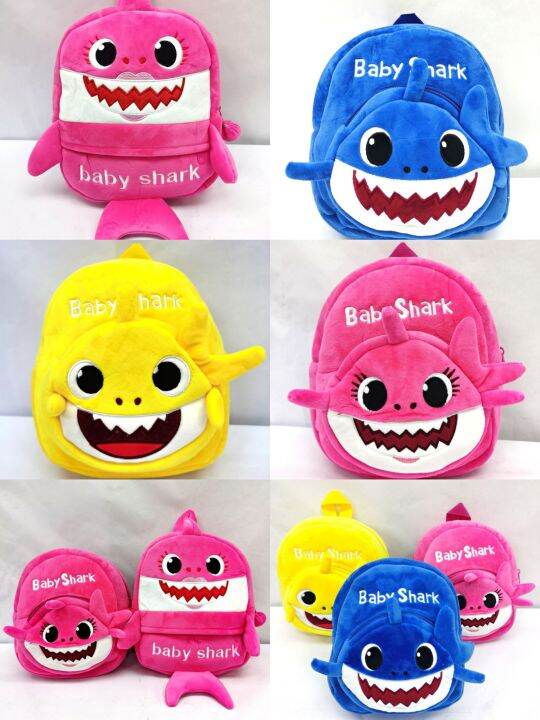 Baby Shark Backpack Sling Bag Plush Soft For Kids Kindergarten Backpack ...
