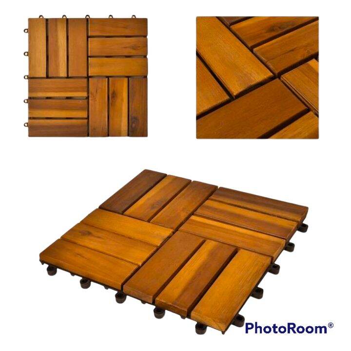 DECKING TILE / PARQUET KAYU JATI / LANTAI KAYU / UBIN KAYU JATI 30x30x2 ...