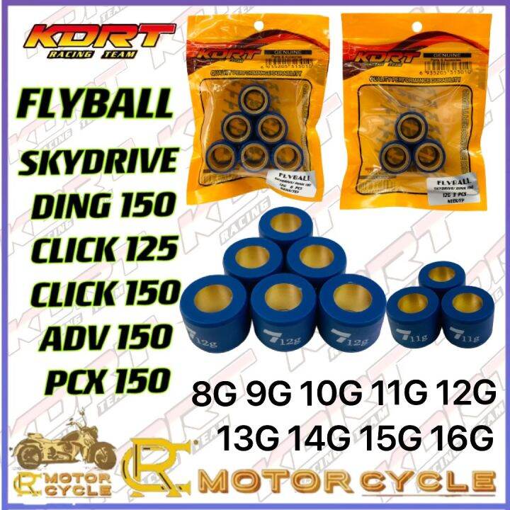 Flyball Roller Set KDRT For SKYDRIVE 125 DING 150 CLICK 125 CLICK 150 ...