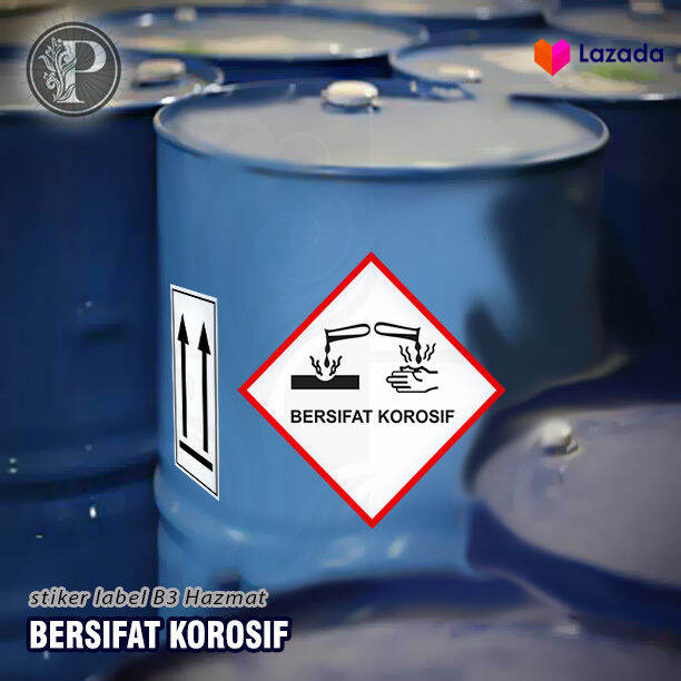 STICKER LABEL K3 LIMBAH B3 HAZMAT RAMBU BERSIFAT KOROSIF | Lazada Indonesia