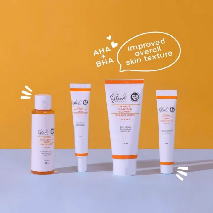 Hello Glow Blemish Miracle Set AHA +BHA Set | Lazada PH