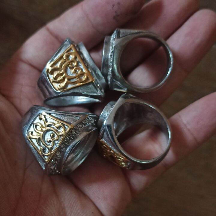 (T 17) Emban Ring Cangkang Cincin Akik Titanium Tanam 20x15 mm | Lazada ...