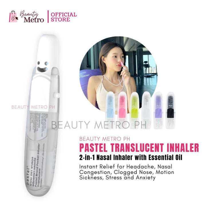 Pastel Translucent 2in1 Pocket Nasal Inhaler with Essential Oil ...