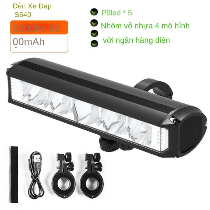 Xe Đạp 8000MAh 5 Đèn LED Gắn Xe Đạp Trước Sạc LED 5200LM Đèn Pha Với Công Suất Ngân Hàng Phụ ...