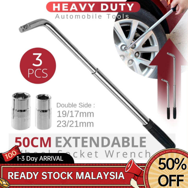 Heavy Duty L Shape Tyre Opener Wheel Socket Wrench Extendable ...