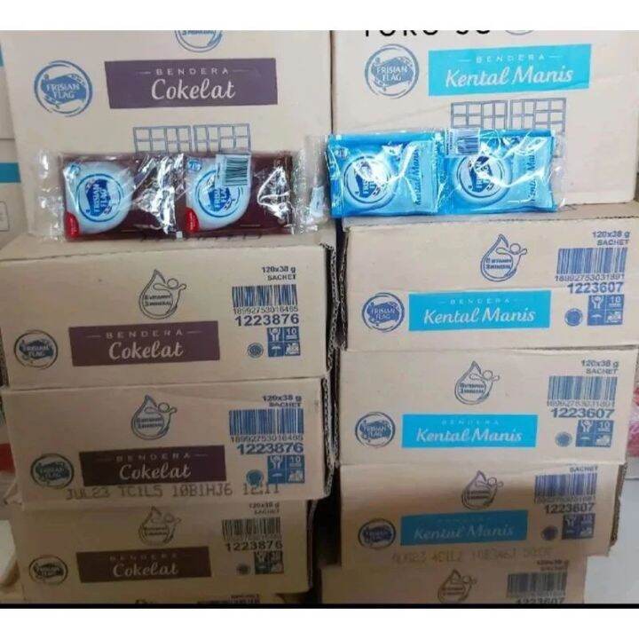 susu kental manis sachet Frisian flag coklat putih 1 karton isi 20 pack ...