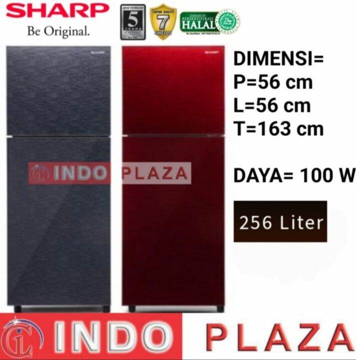 KULKAS 2 pintu Jumbo SHARP SJ-326XG Model pintu kaca | Lazada Indonesia