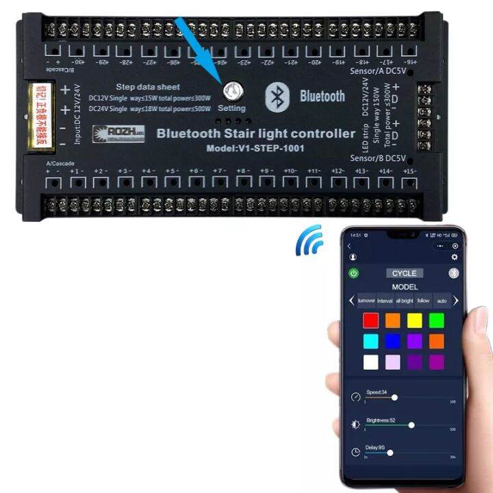 Bộ mạch LED cầu thang thông minh sáng theo bước chân điều khiển bằng ...