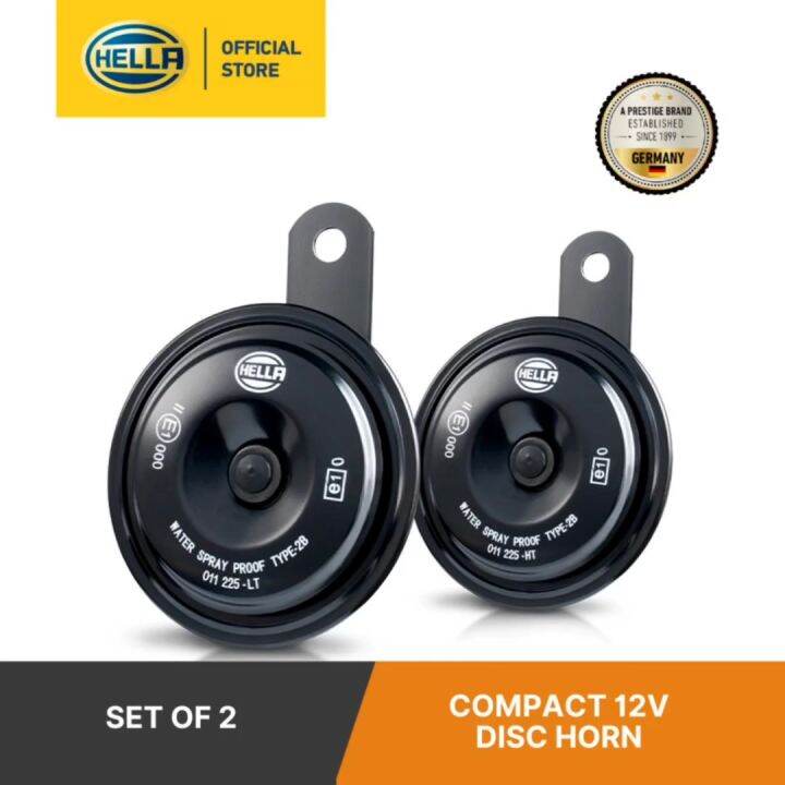 Hella Compact 12V Disc Horn (Set Of 2) - 011 225 801 Horn Black | Lazada PH