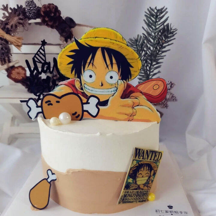 One Piece Luffy Zoro Cake Decoration Edible Glutinous Rice Paper Candy ...