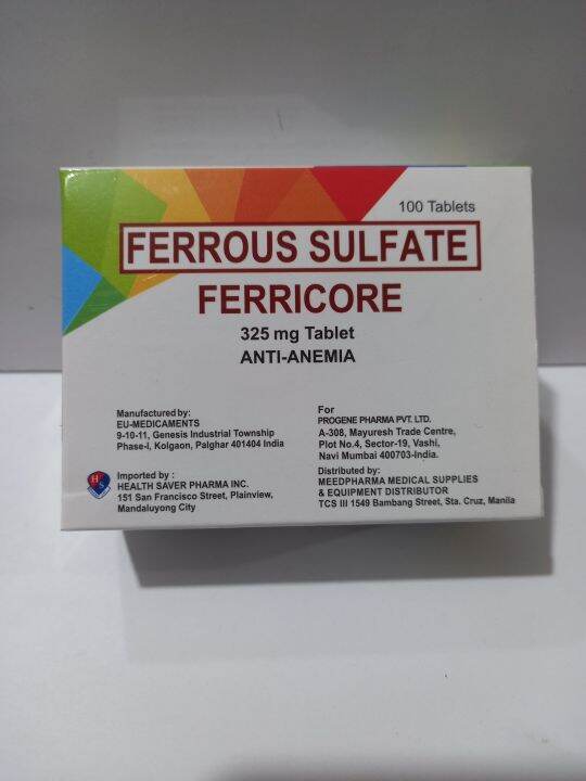 FERROUS SULFATE FERRICORE TABLET by 100's TABLET ANTI-ANEMIA | Lazada PH