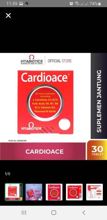 Vitabiotics Cardioce 30 tablet kesehatan Jantung | Lazada Indonesia