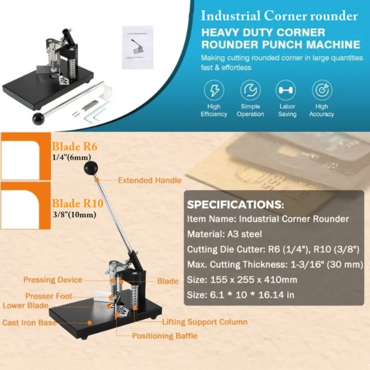 R6 R10 Commercial กระดาษมุม Rounder อุตสาหกรรม Punch เครื่องตัดกระดาษ ...