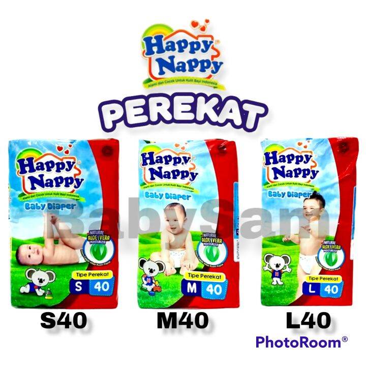 HAPPY NAPPY Baby Diapers Popok Perekat S40, M40 dan L40 | Lazada Indonesia