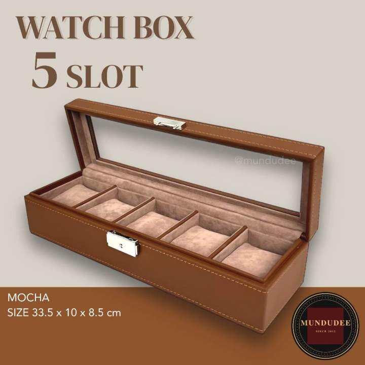 5-Slot WATCH BOX กล่องใส่นาฬิกา 5 เรือน | Lazada.co.th