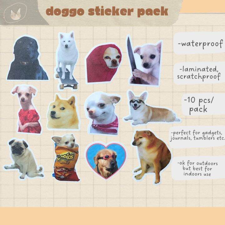 DOG/ CAT MEMES STICKER (WATERPROOF AND SUPER CUTE for journals ...