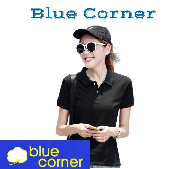 BLUE CORNER BLACK POLO SHIRT FOR WOMENS COTTON | Lazada PH