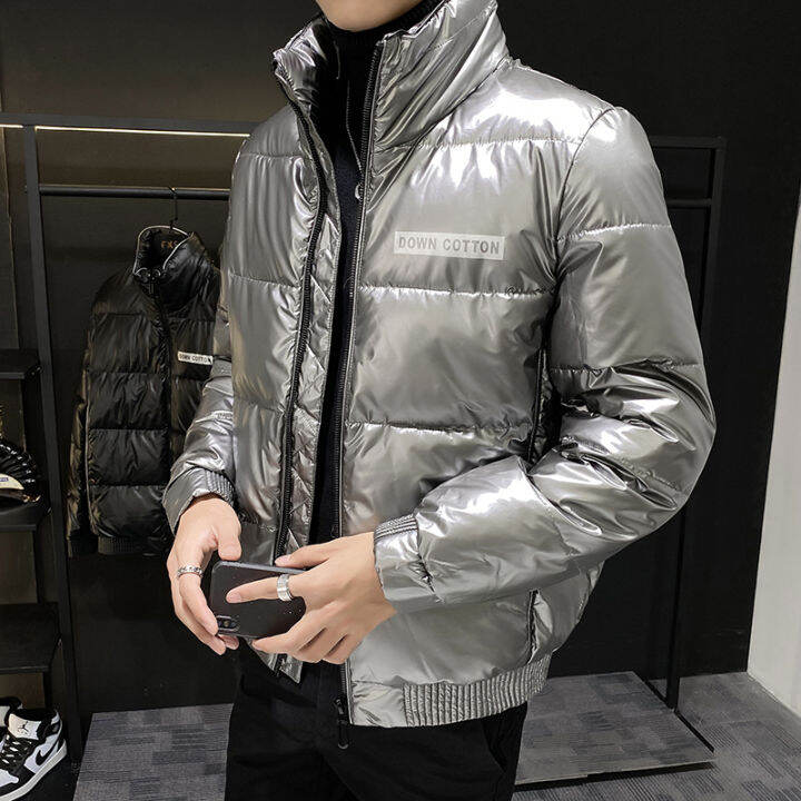 MY02เสื้อโค้ทผ้าฝ้ายคอตั้งสองด้านไซส์ใหญ่สำหรับผู้ชายเสื้อผ้าฝ้ายลำลอง ...