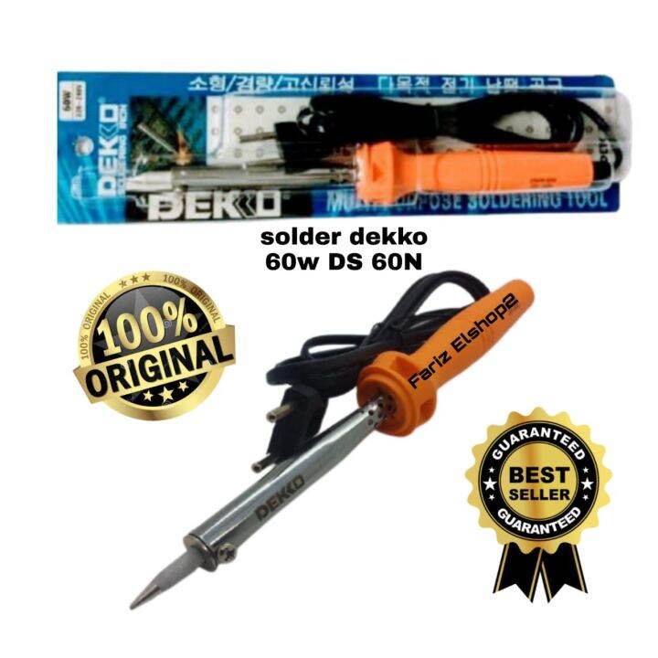 SOLDER DEKKO 60 WATT DS-60N SOLDERING IRON DEKKO 60W / SOLDER BAGUS 60W DEKKO | Lazada Indonesia