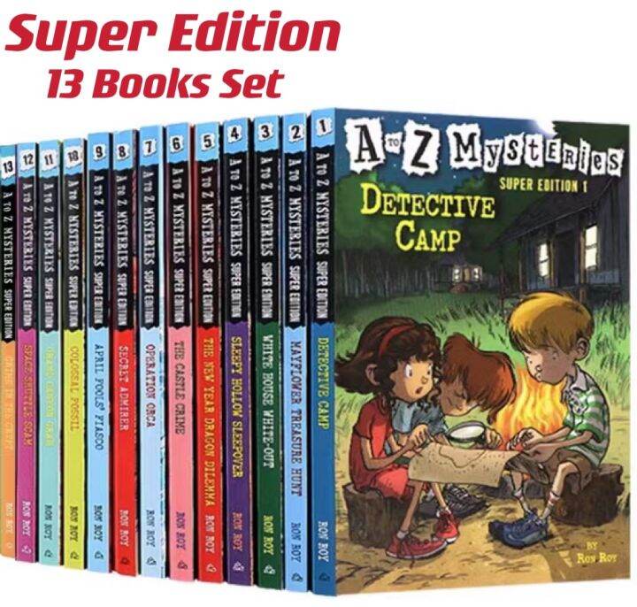A to Z Mysteries Super Edition 13 Books Set,English Detective book children 6-9yrs | Lazada.co.th