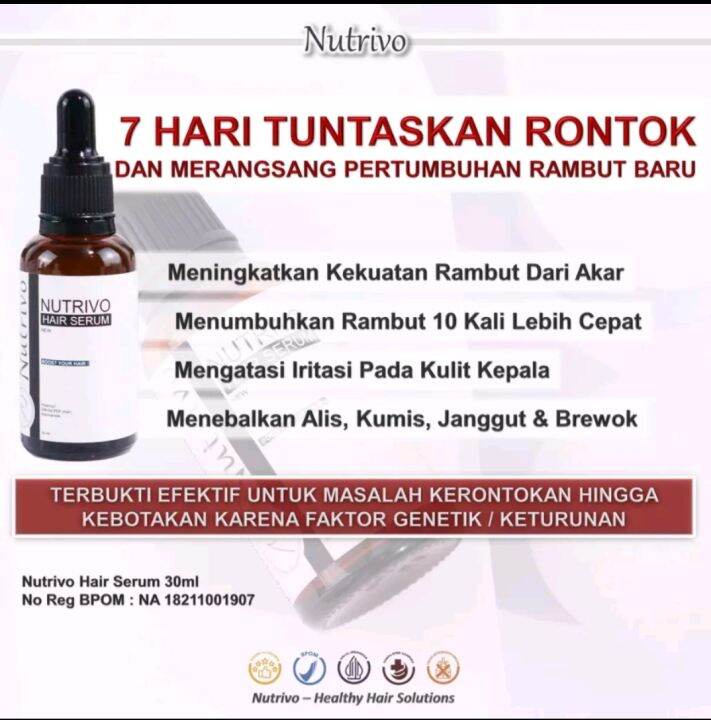 Nutrivo Hair Serum ( Penumbuh Rambut Premium - Mengatasi Kerontokan | Lazada Indonesia