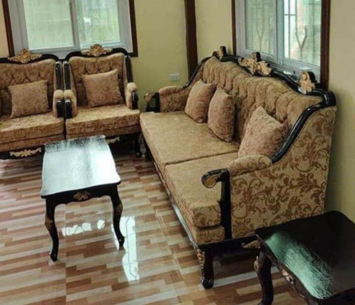 elegant sala set, half set, with glass center table, made in gmelina ...