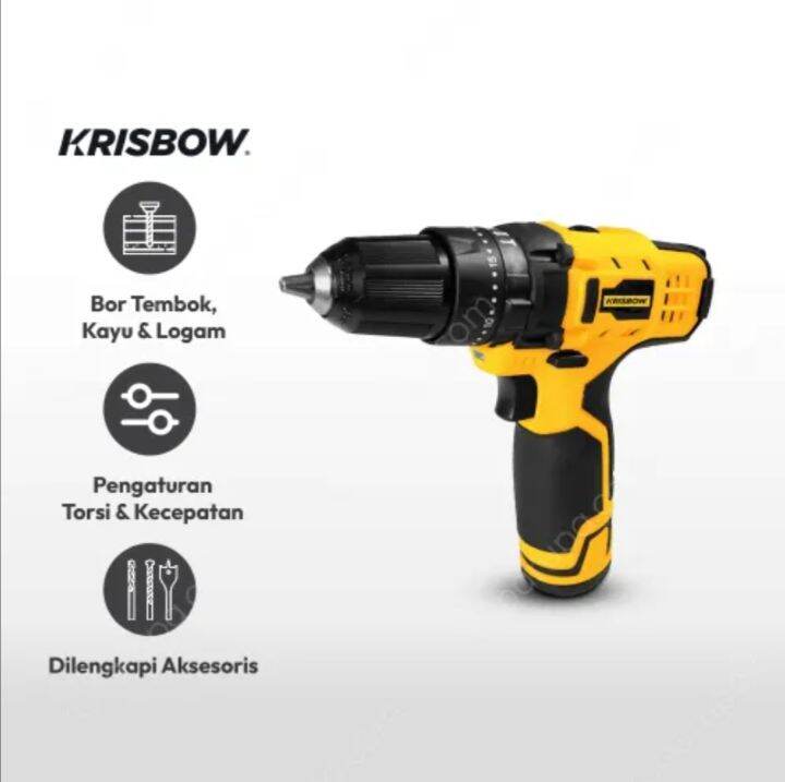 Krisbow Impact Drill Cordless 10 mm 12v | Lazada Indonesia