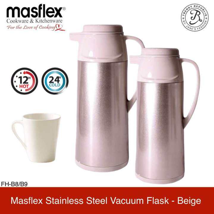 Masflex High Quality Stainless Steel Vacuum Flask - Beige | Lazada PH