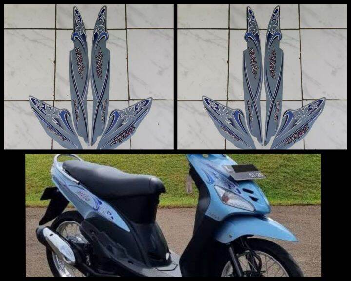 Stiker Striping Lis Les Bodi Motor Mio Sporty 2004 2005 Biru Muda ...