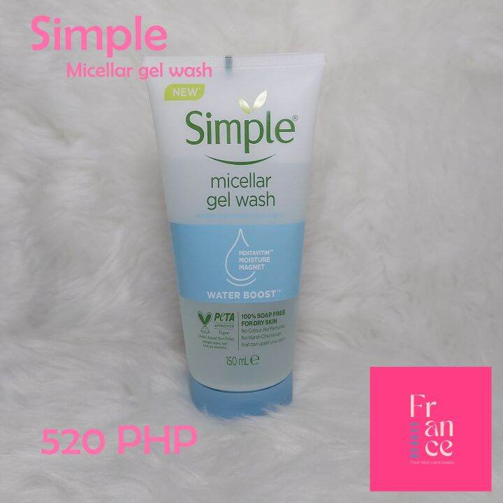 SIMPLE Water Boost Micellar gel wash 150ml | Lazada PH