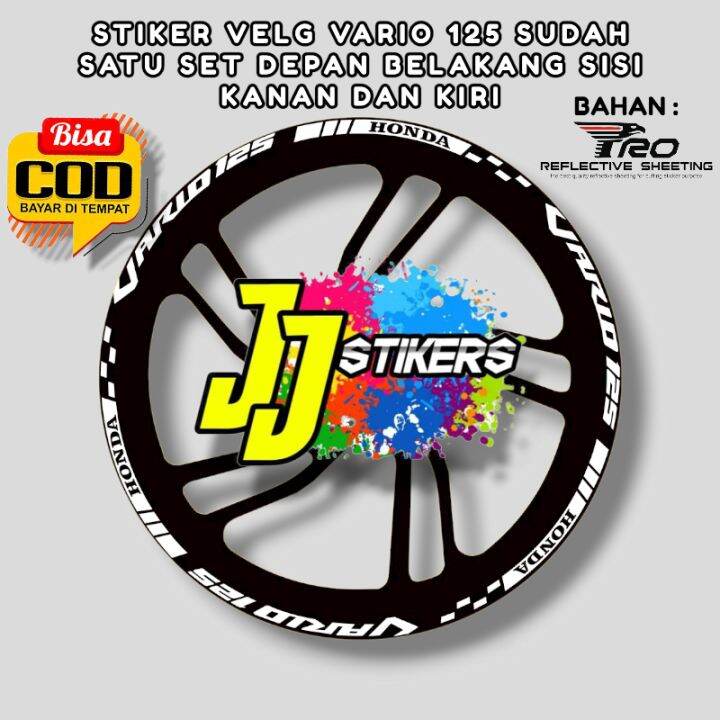 Stiker Velg Sticker Velk Stiker Cutting Velg Motor Honda Vario 125 ...