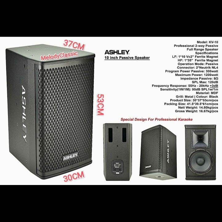 Speaker Pasif Ashley KV-10 10inch Full Range KV 10 Original | Lazada ...