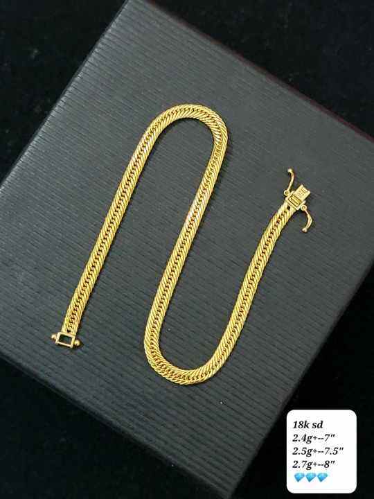 PAWNBALE 18K SAUDI GOLD TRIPLE LOCK BRACELET | Lazada PH