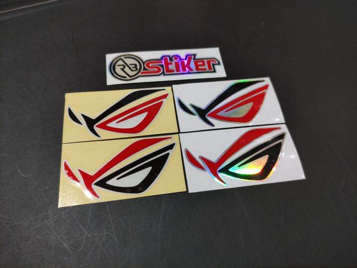 Stiker asus rog sticker cutting logo rog acesoris variasi motor mobil ...