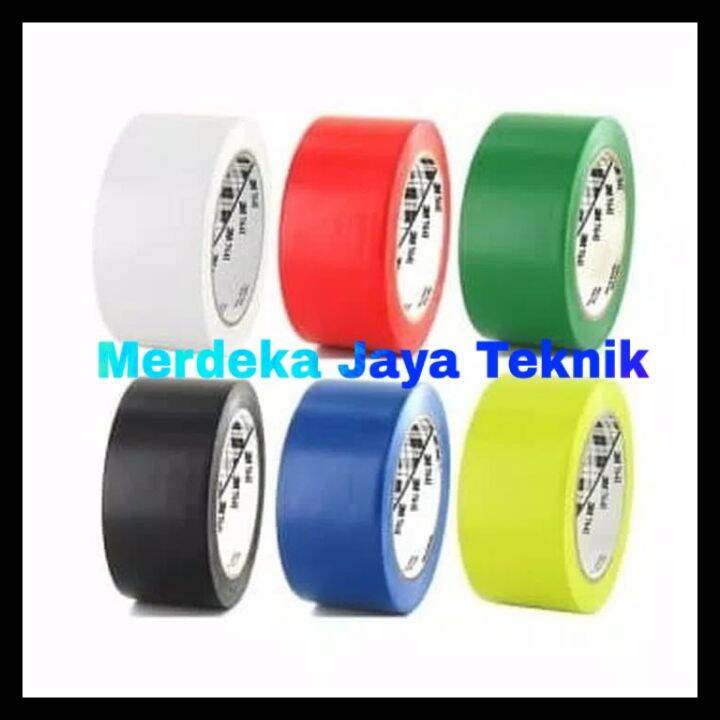 floor Marking Tape Isolasi Lantai 3M 764 Warna Hitam Ukuran 5cm x33m / 48mm x 33m / 2"inci x 33 ...