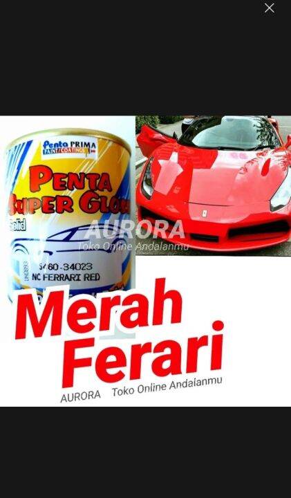 Penta Super Gloss Ferrari Red 200ml / Cat Merah ferari mobil sepeda motor kendaraan duko duco ...