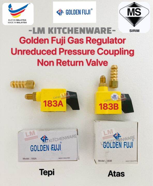 GOLDEN FUJI GAS REGULATOR 183A 183B NON RETURN VALUE / 183A 183B UNREDUCED PRESSURE COUPLING ...