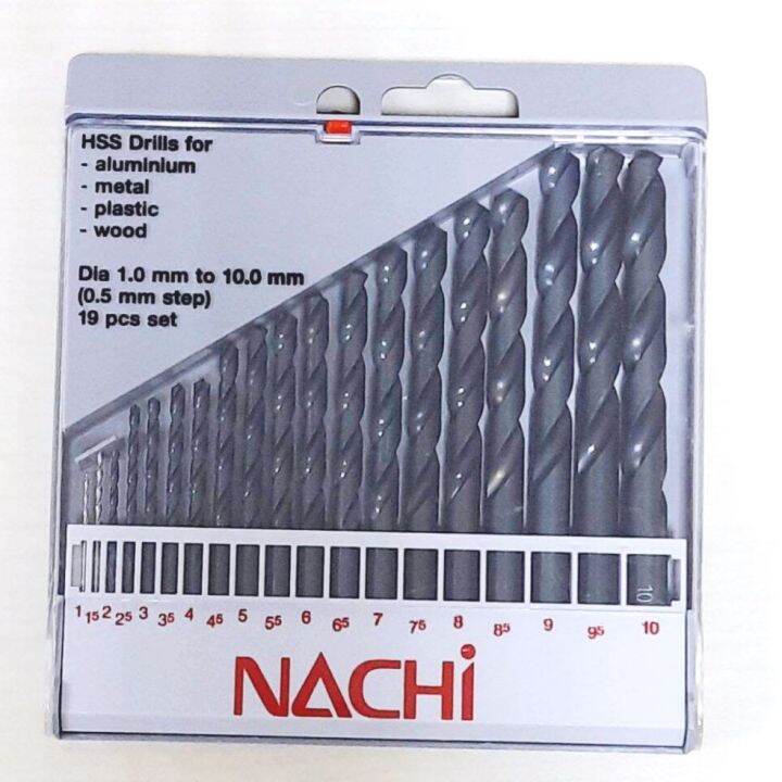 Mata bor set NACHI HSS ukuran 1mm -10mm isi 19pcs./set. | Lazada Indonesia
