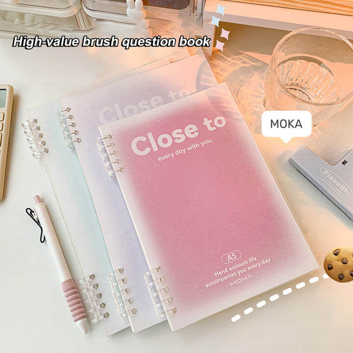 A5 B5 Binder Notebook Lined 60 Sheets Kawaii Diary Journal Cute Korean Stationery School ...