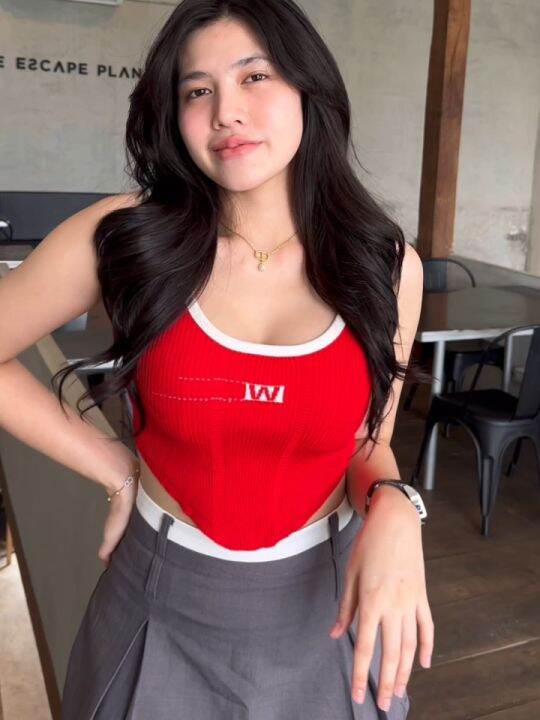 🌈 MesubShop 🌈 เสื้อกล้าม ผ้าไหมพรมร่อง งานปักช่วงอก 🧼 สไตล์เกาหลีเว้าช่วงเอว พรางหุ่นน้า รุ่น ...