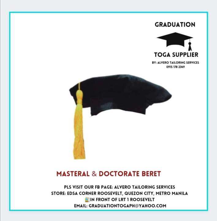 Masteral and Doctorate black beret with yellow tassel | Lazada PH