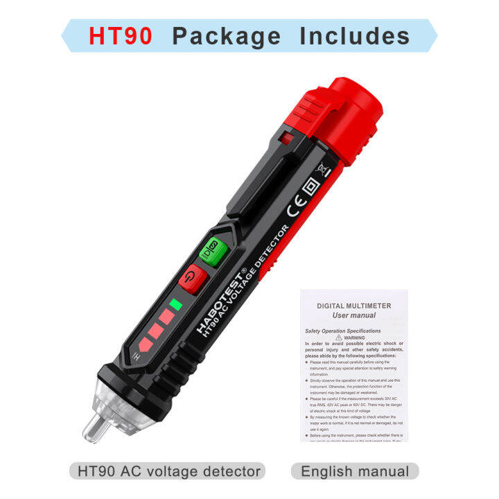 HABOTEST HT90 AC Voltage Detector 12V/48V~1000V NCV Intelligent Test ...