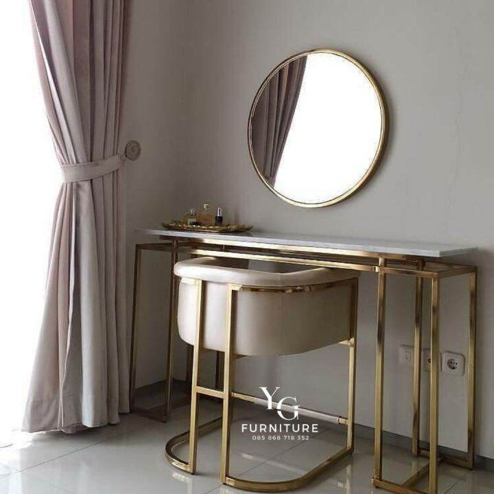 Meja rias marmer kaki besi costum | Lazada Indonesia
