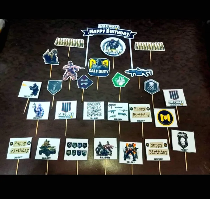 Call Of Duty Cake,Cupcake & Topper Set (27pcs)//(12pcs)//(15pcs ...