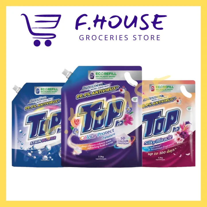 Top Detergent Liquid Refill - 3 Variants (3.2kg-3.4kg) | Lazada