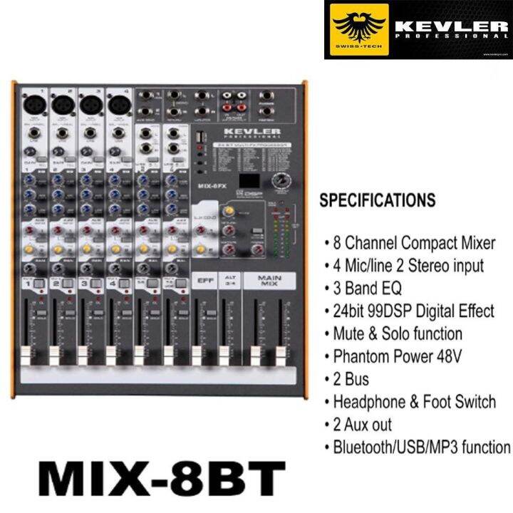 Kevler Mix-8BT Professional Mixer 8 channel Original | Lazada PH